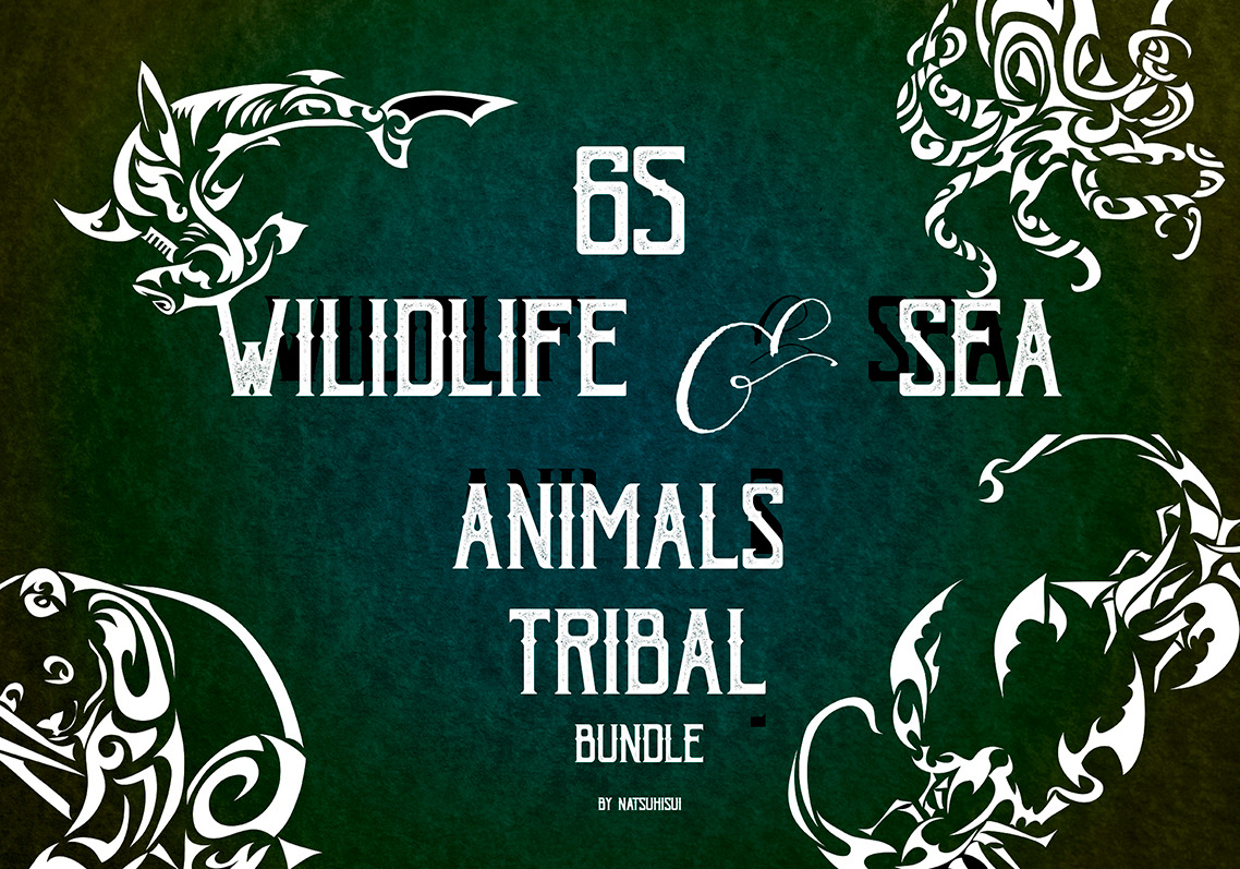 65 Wildlife & Sea Animals Tribals, a Pattern Graphic by Natsuhisui