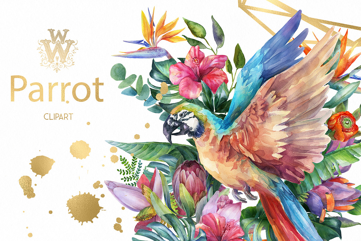 Seasonal watercolor Bundle clip art, a Seasonal Illustration by ...