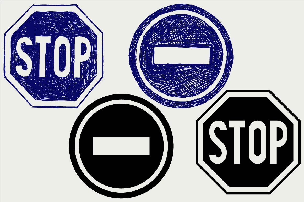 Set road signs SVG, an Outline Icon by LineworkStock | Creative Market