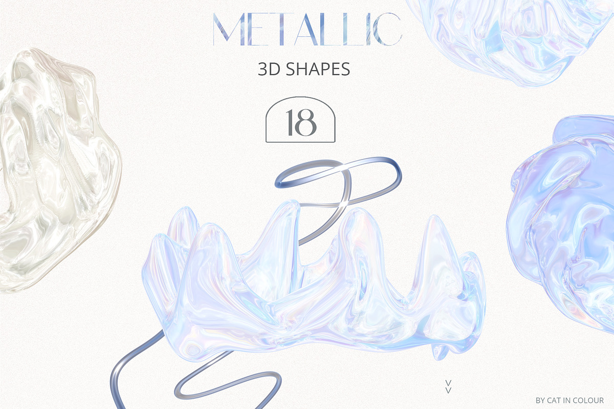 White Creation Gradients 3D Shapes