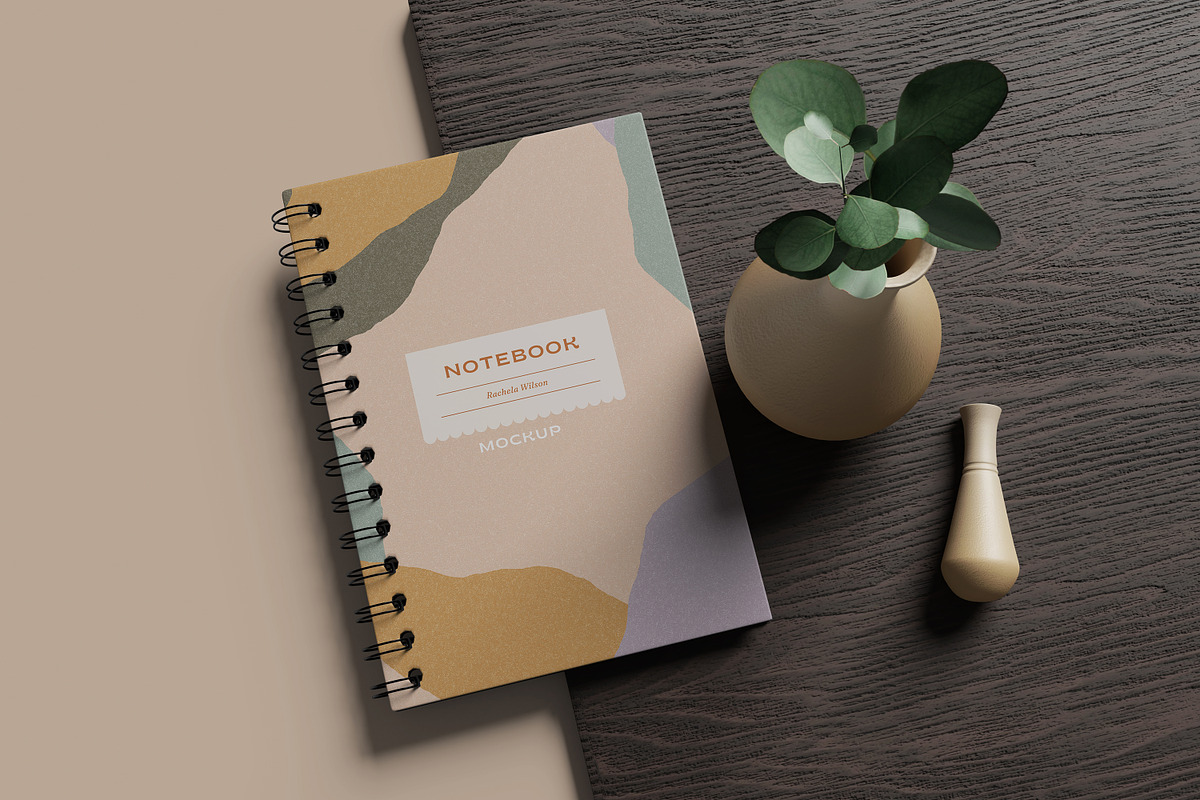 A4 / A5 Notebook Mockup, a Print Template by bimockup