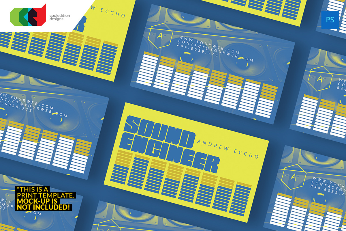 Sound Engineer - Business Card 46, a Business Card Template by Cooledition