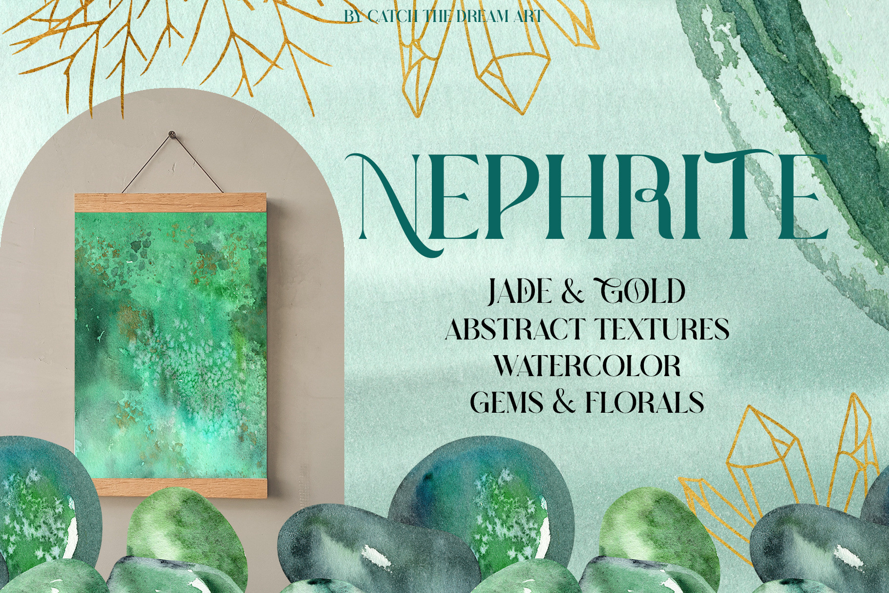 Nephrite Velvet Jade & Gold Textures, an Object Graphic by Catch the ...