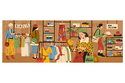 Women shopping, a Person Illustration by Good Studio