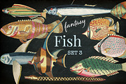 Beautiful Fantasy Fish Set 3, a Graphic by Digital Vintage