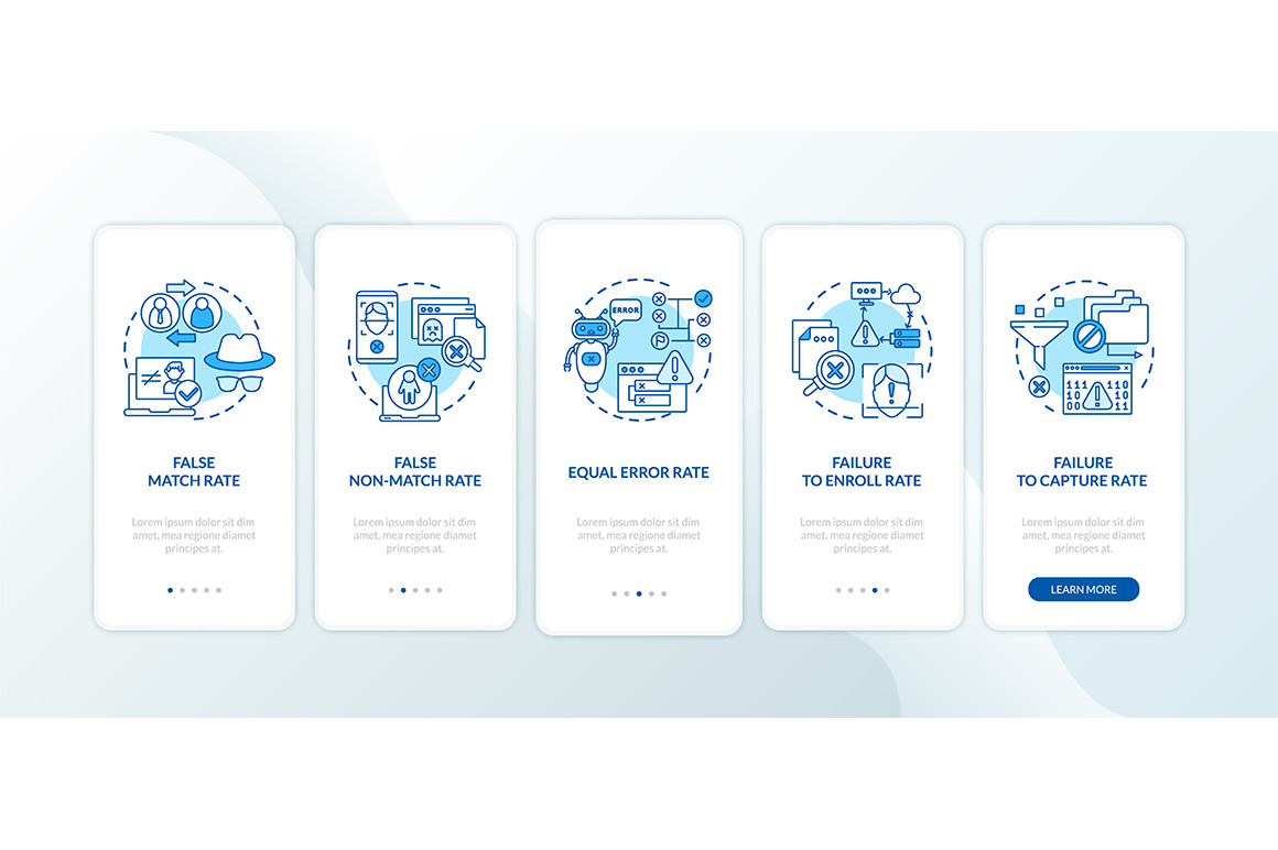 Biometric system mobile app pages, a Templates & Theme by IMG visuals icons