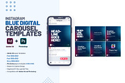 Blue Digital Instagram Templates, a Social Media Template by rubencespedes