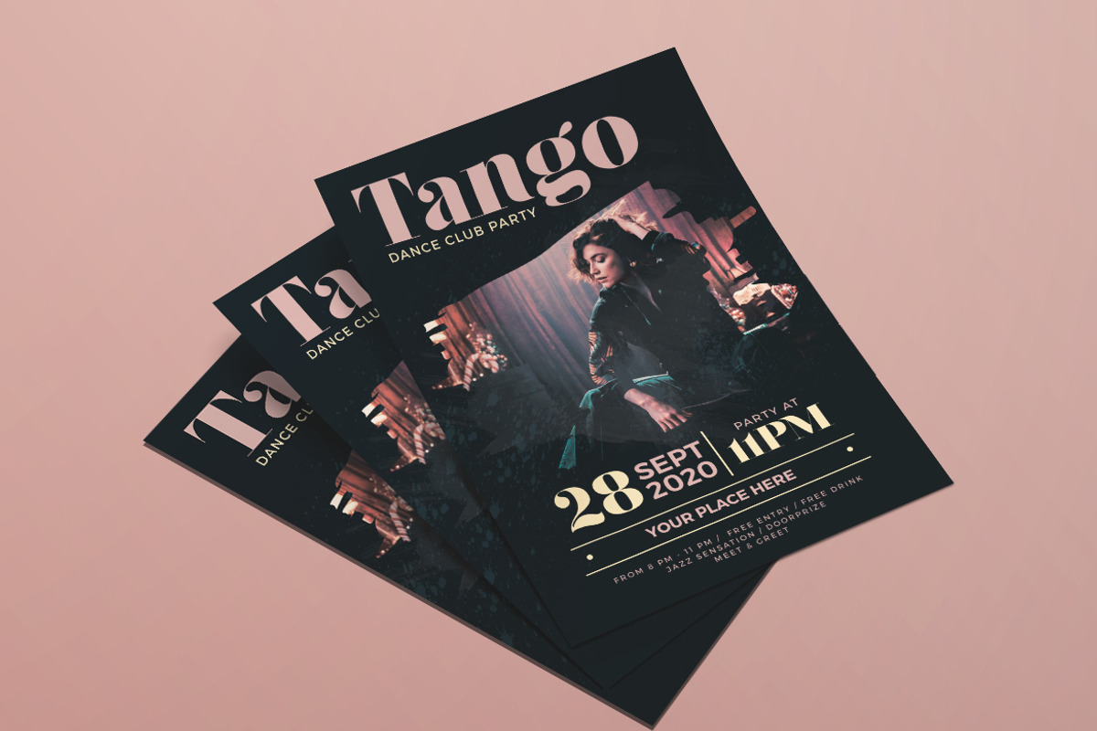 Modern Tango Dance Party Flyer, a Flyer Template by Tokosatsu