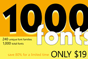 1000 OpenType Fonts, a Handwritten Font by 128bit Technologies