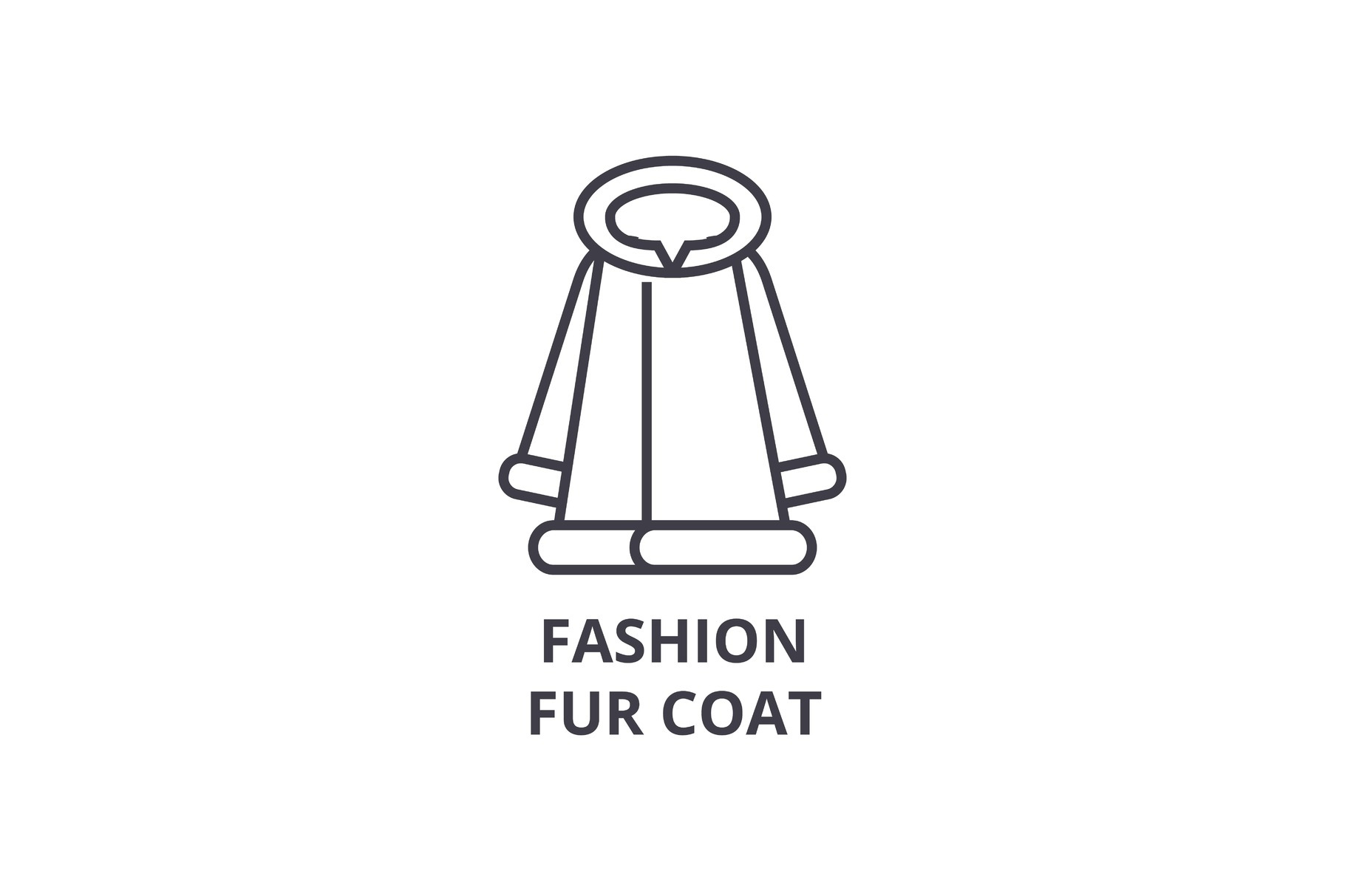 fashion fur coat line icon, outline sign, linear symbol, vector, flat ...