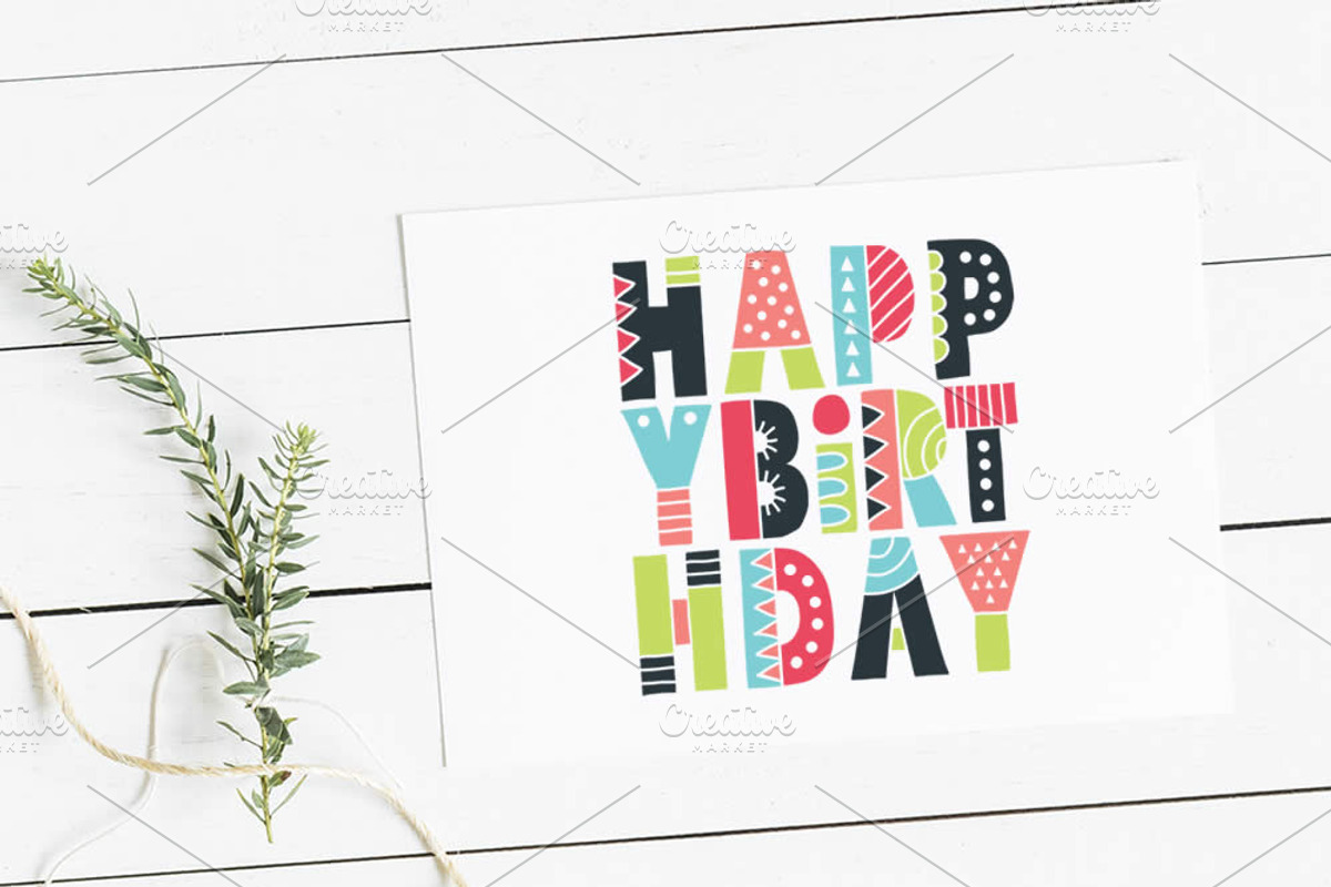 Bold Happy Birthday, an Illustration by Tazi Design