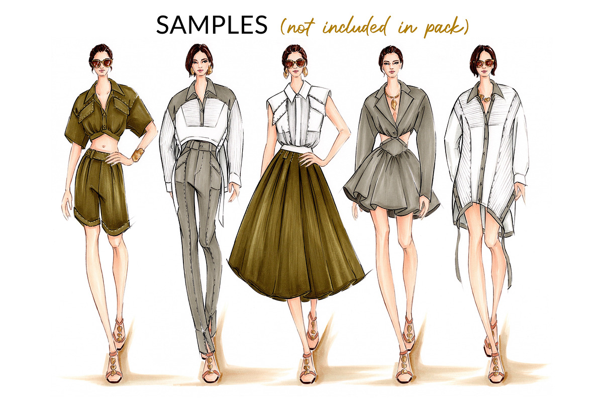 Runway Poses Croquis Pack, a Person Illustration by Art by Lin