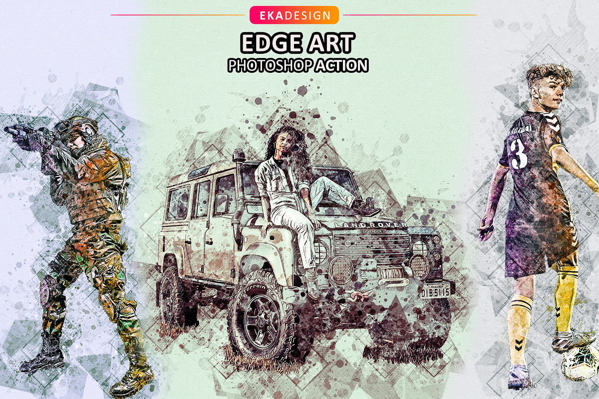 Edge Art Photoshop Action, an Action Add-On by Eka Design