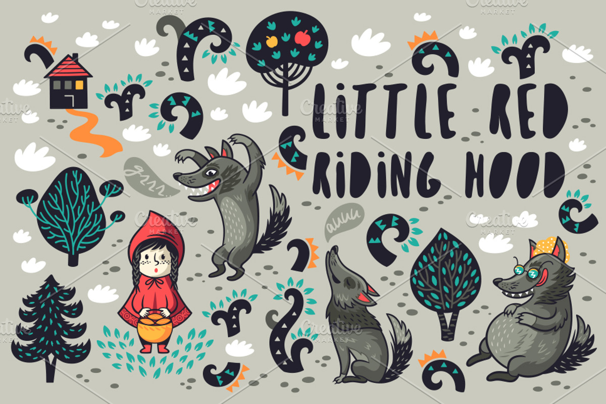 Little red riding hood, a Pattern Graphic by PenguinHouse
