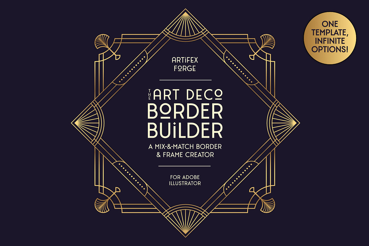 Art Deco Border & Frame Builder, an Object Graphic by The Artifex Forge