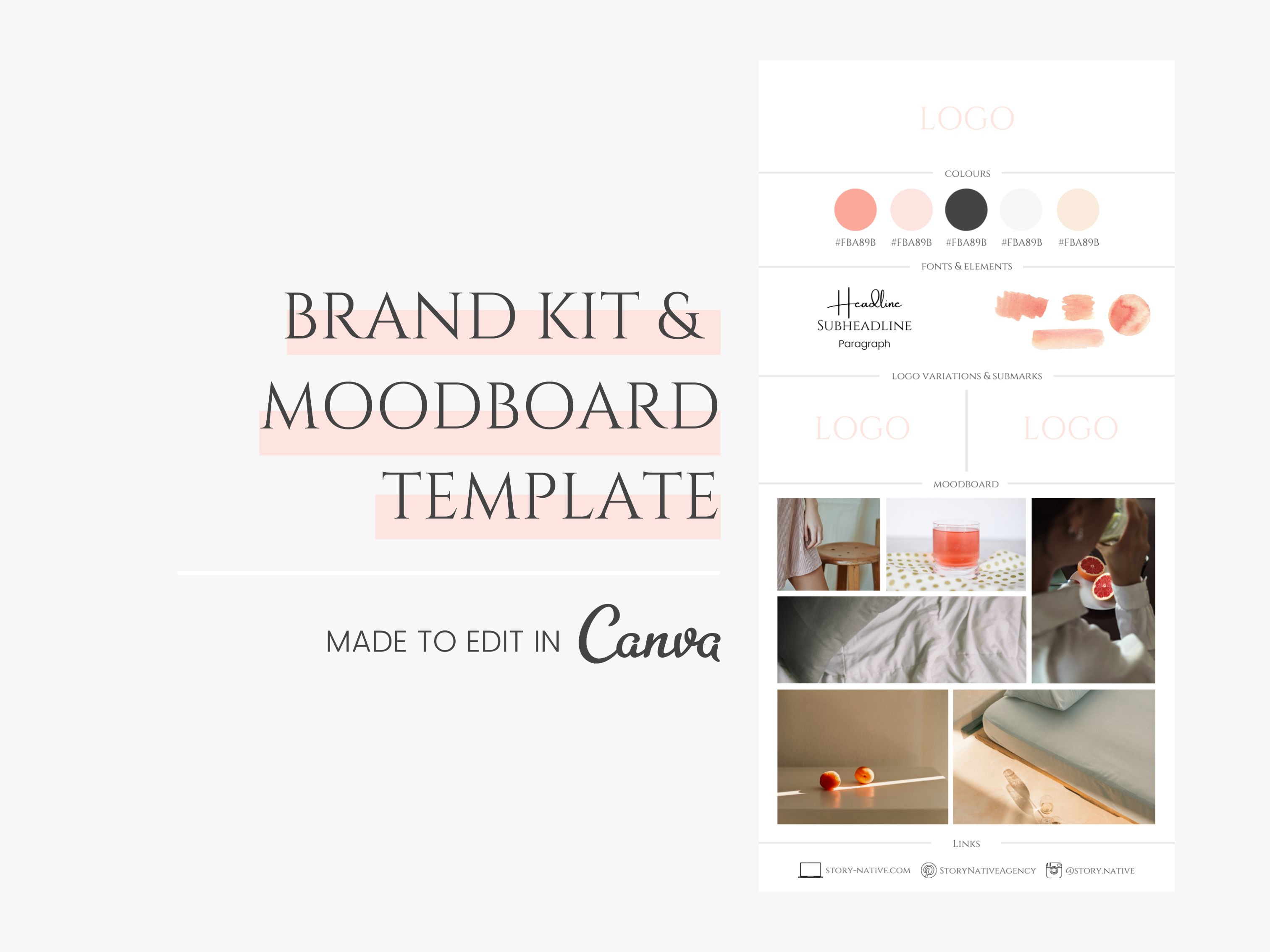 Brand Kit & Moodboard Template Made, a Branding & Logo Template by ...