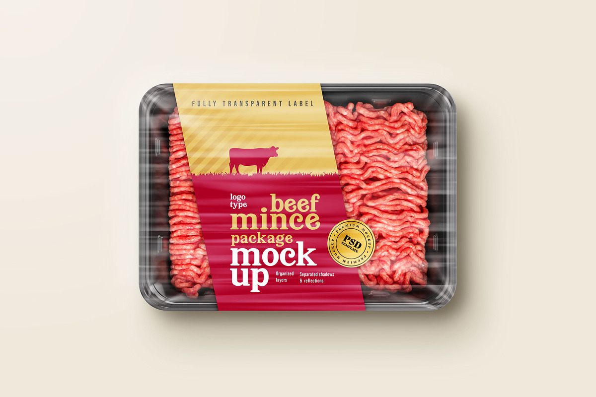 Beef Mince Package Mockup Set, a Packaging Mockup by Deeplab