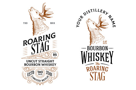 Deer Whiskey Label, a Branding & Logo Template by vatesdesign