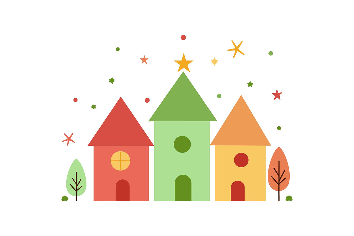 Cozy Christmas Village Pack, an Object Graphic by yasushie