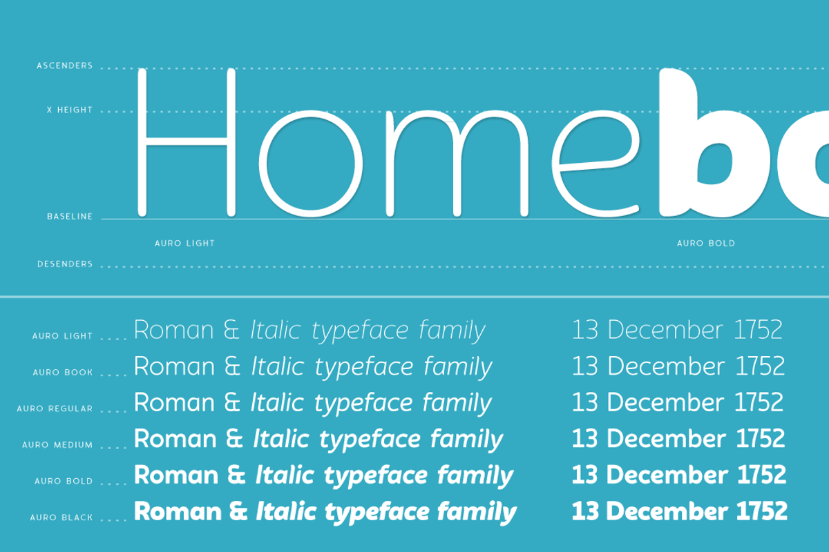 Auro, a Sans Serif Font by Typogama