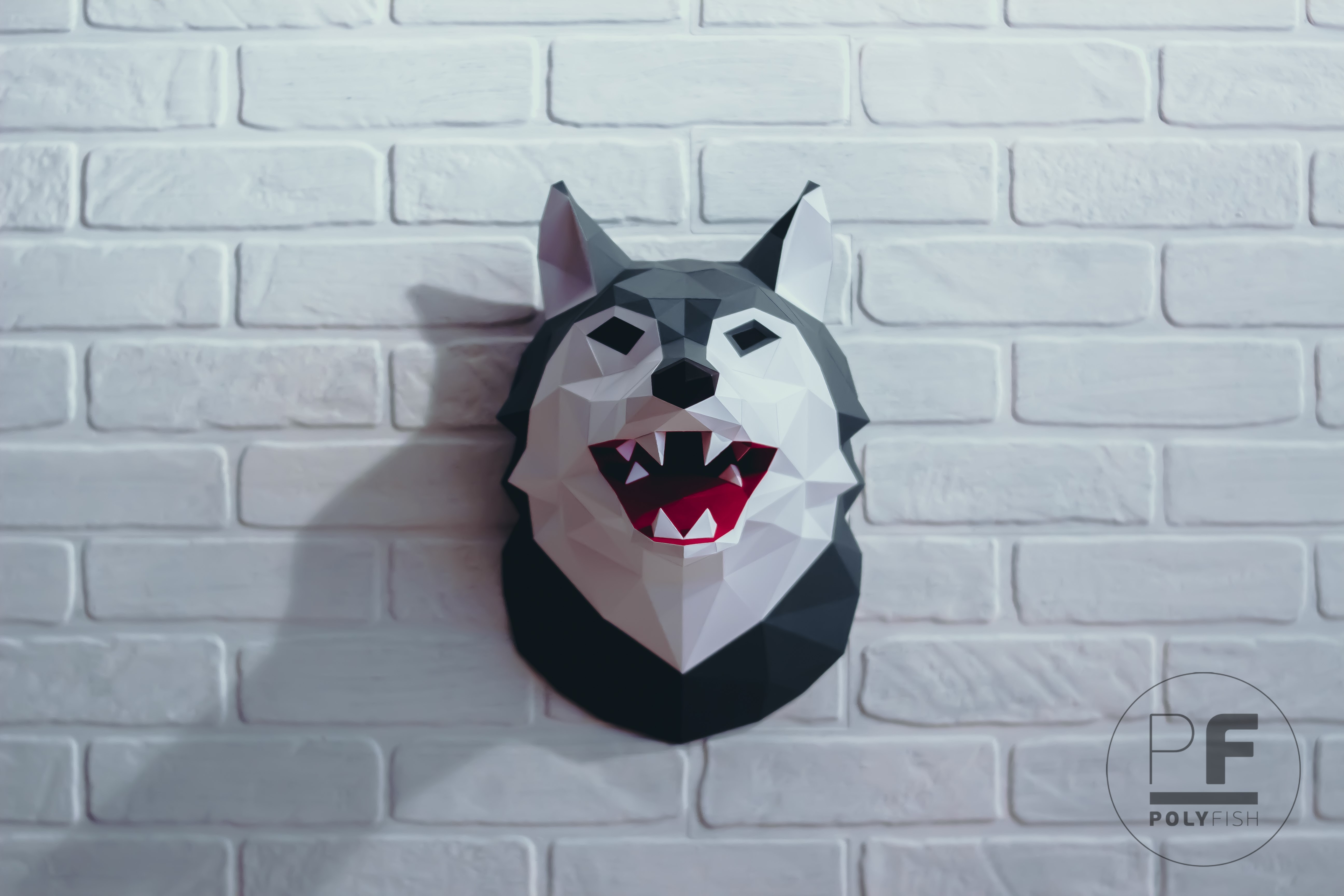 DIY Wolf Head 3D model template, a Graphic by PolyFish