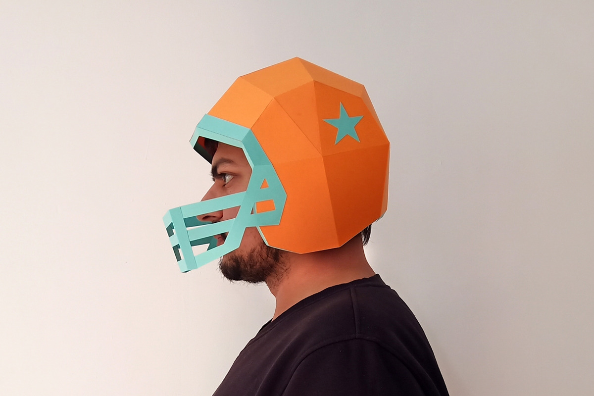 DIY Football Helmet - 3d papercraft, a Templates & Theme by PAPER amaze