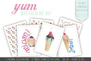 Watercolor Patterns Muffin Ice Cream, an Illustration by Penelo Design