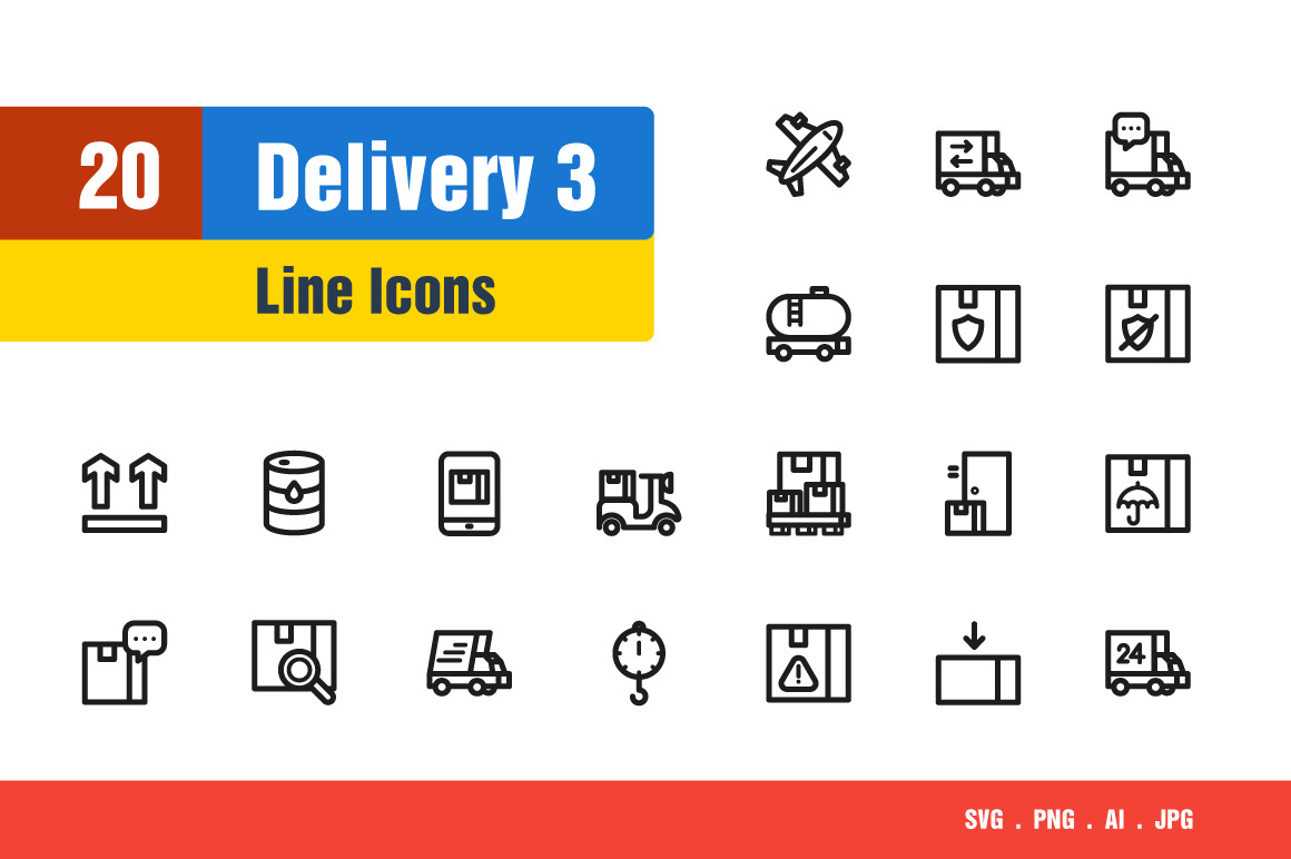 Delivery & Shipping Icons #3, an Outline Icon by Sooodesign | Creative ...