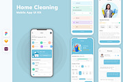 Home Cleaning Mobile App UI Kit, an UI Kit Template by uicube
