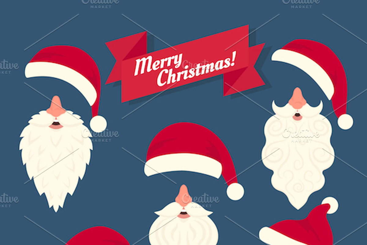 Christmas collection of Santa's hats, an Object Graphic by Julia Tim