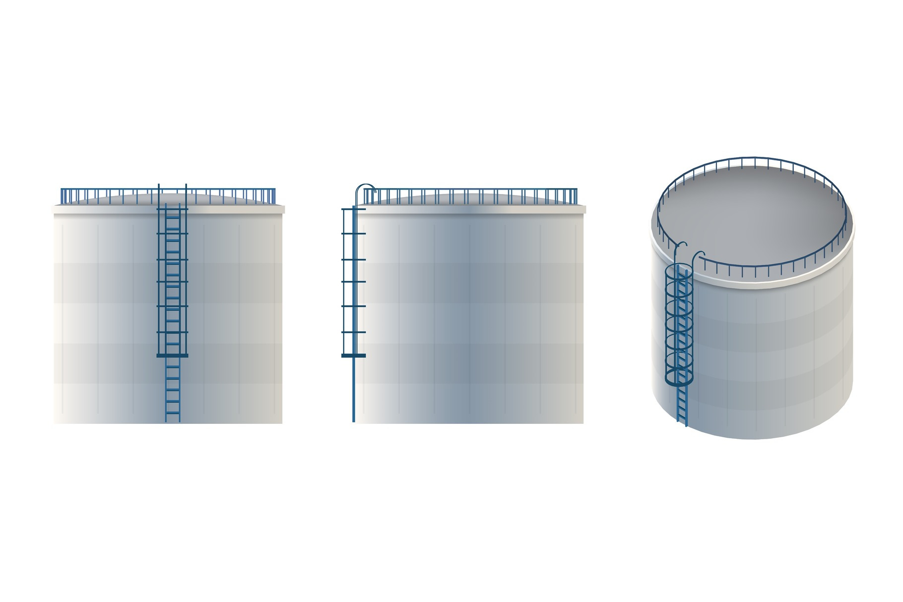 Water tank, crude oil reservoir., an Illustration by HAPPY VECTOR ...