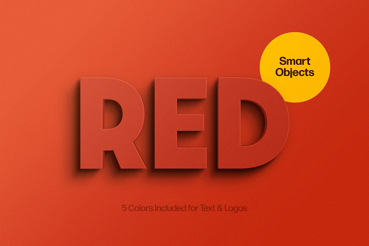 Colored 3D Text Effect, a Mockup by Design Squad