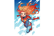 Red Hair Superheroine, a Person Illustration by Malchev
