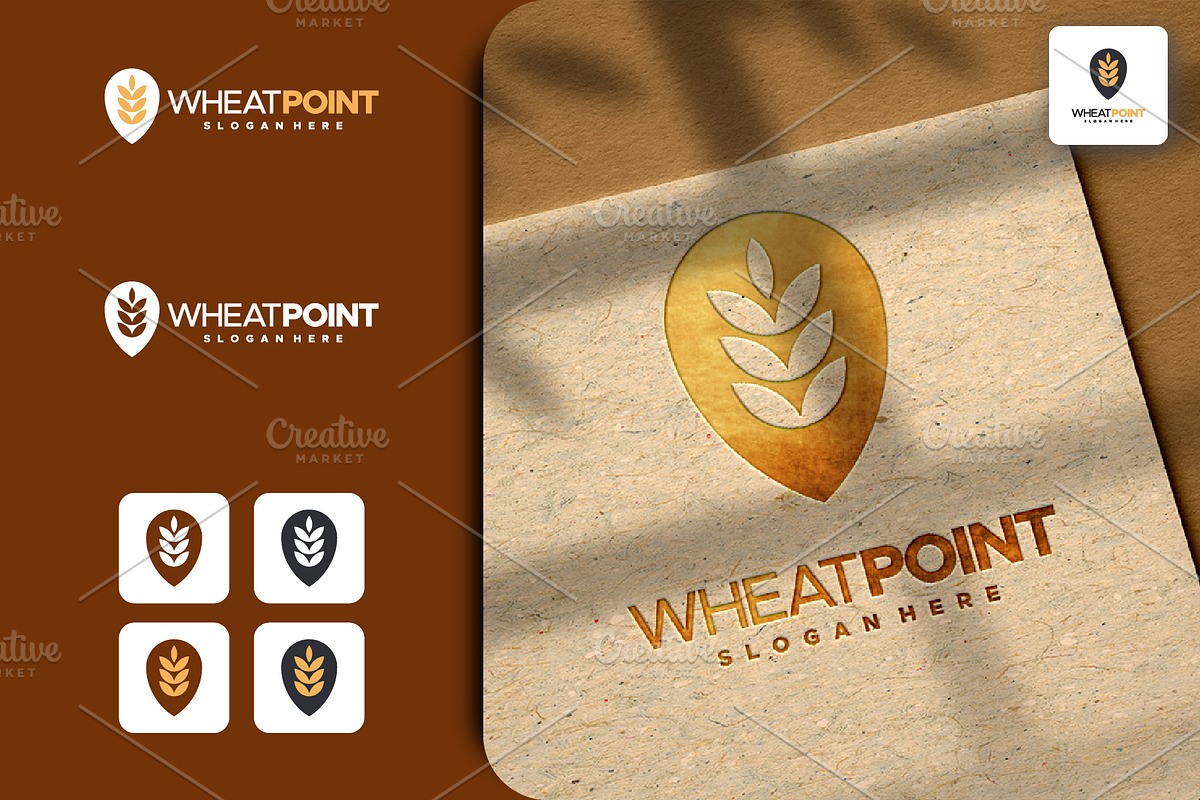 Set of Wheat Agriculture logo design, a Branding & Logo Template by ...