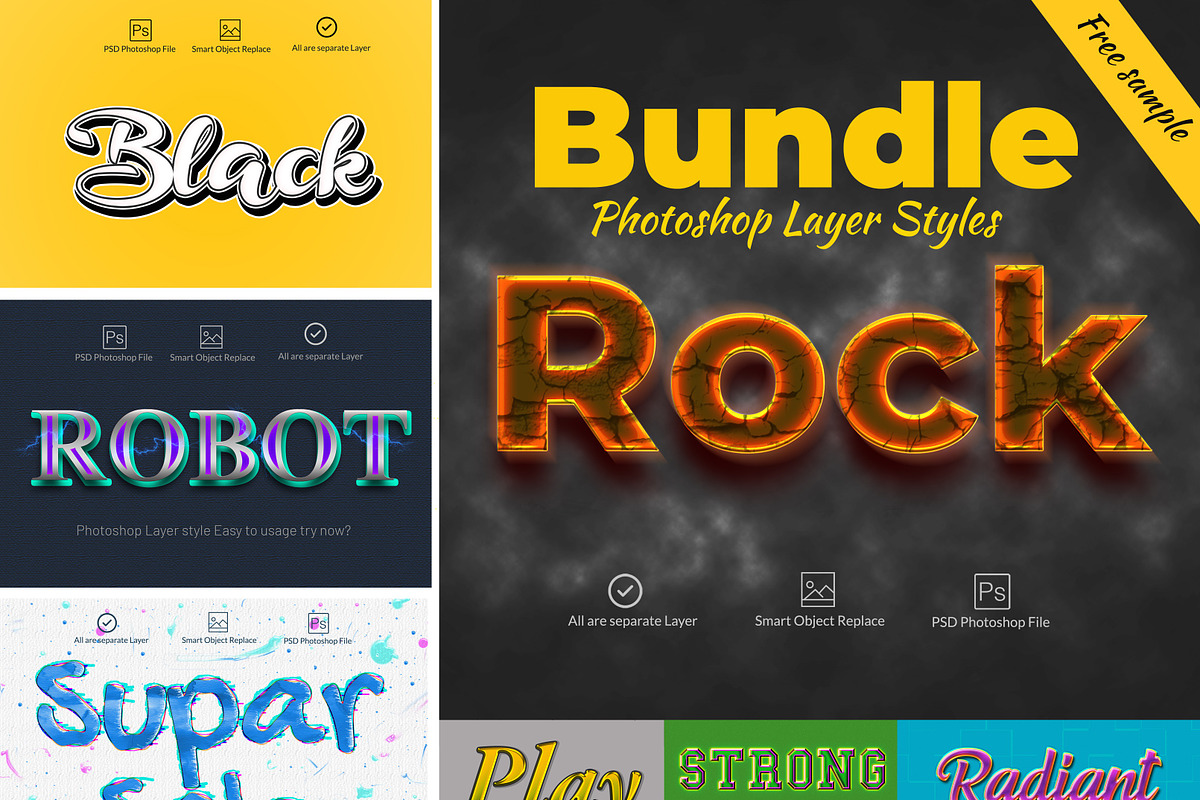 Bundle Photoshop Layer Styles, a Layer Style Add-On by MRI STUDIO