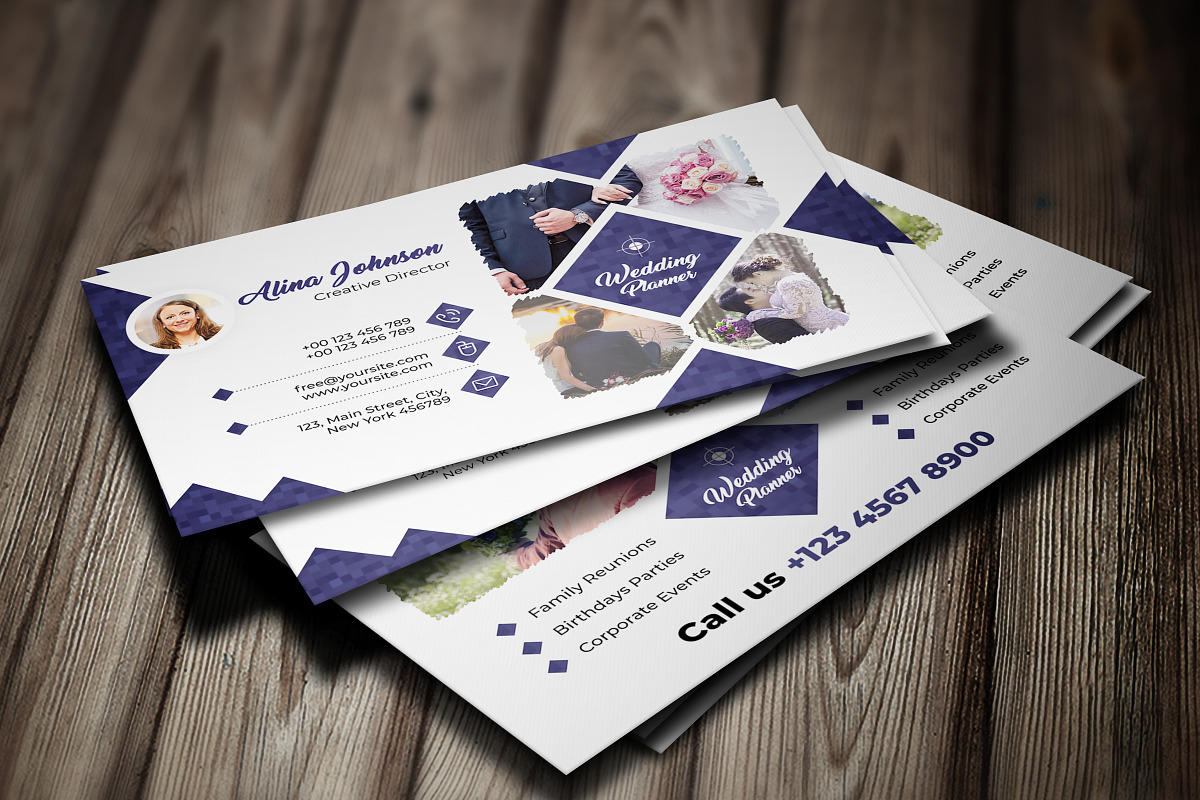 Wedding Planner Business Card, a Business Card Template by GreenPixi