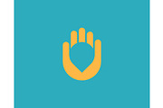 Abstract pin in the hand palm logo, a Branding & Logo Template by Bureau
