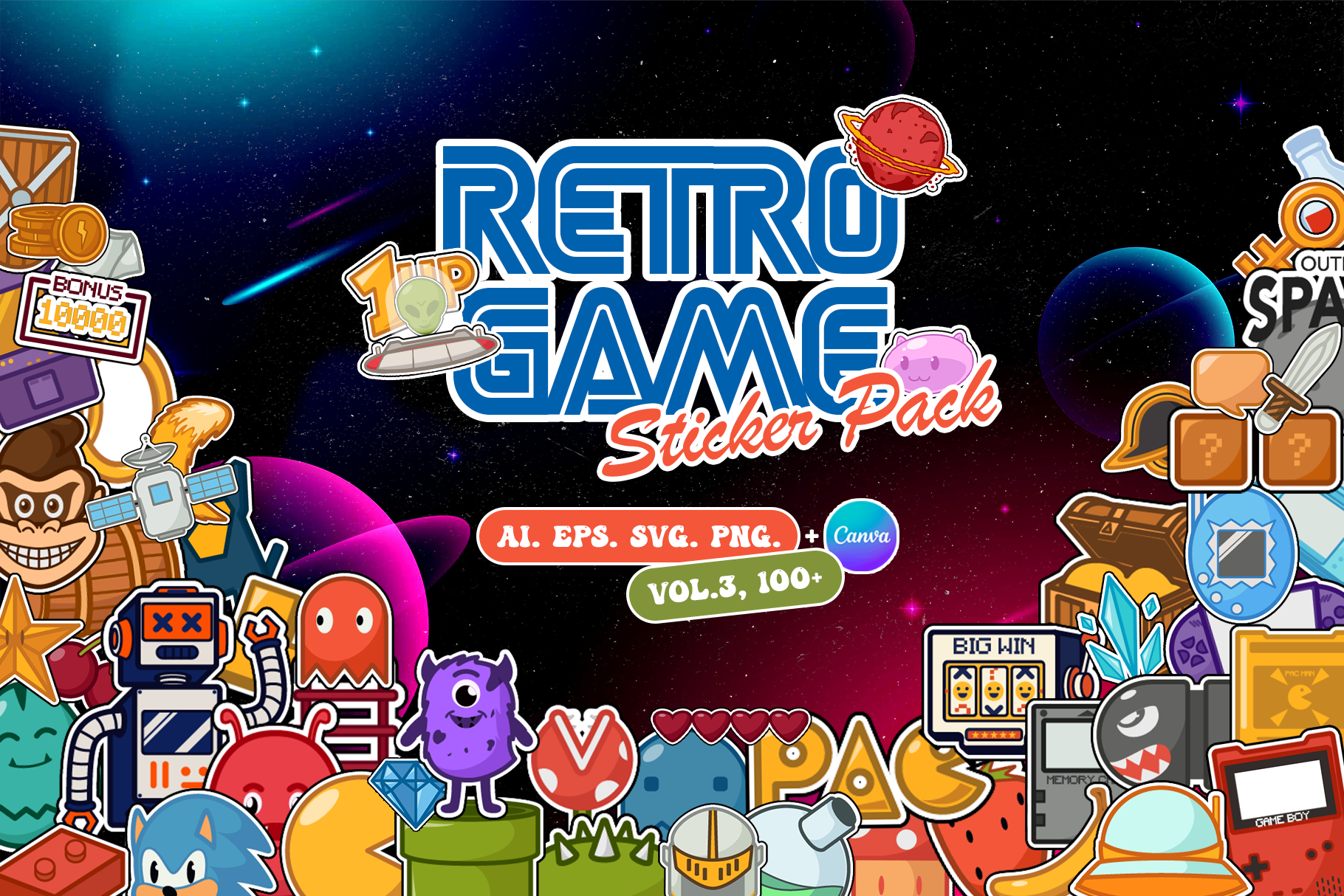 Retro Game Sticker Pack Vol.3 | Creative Market