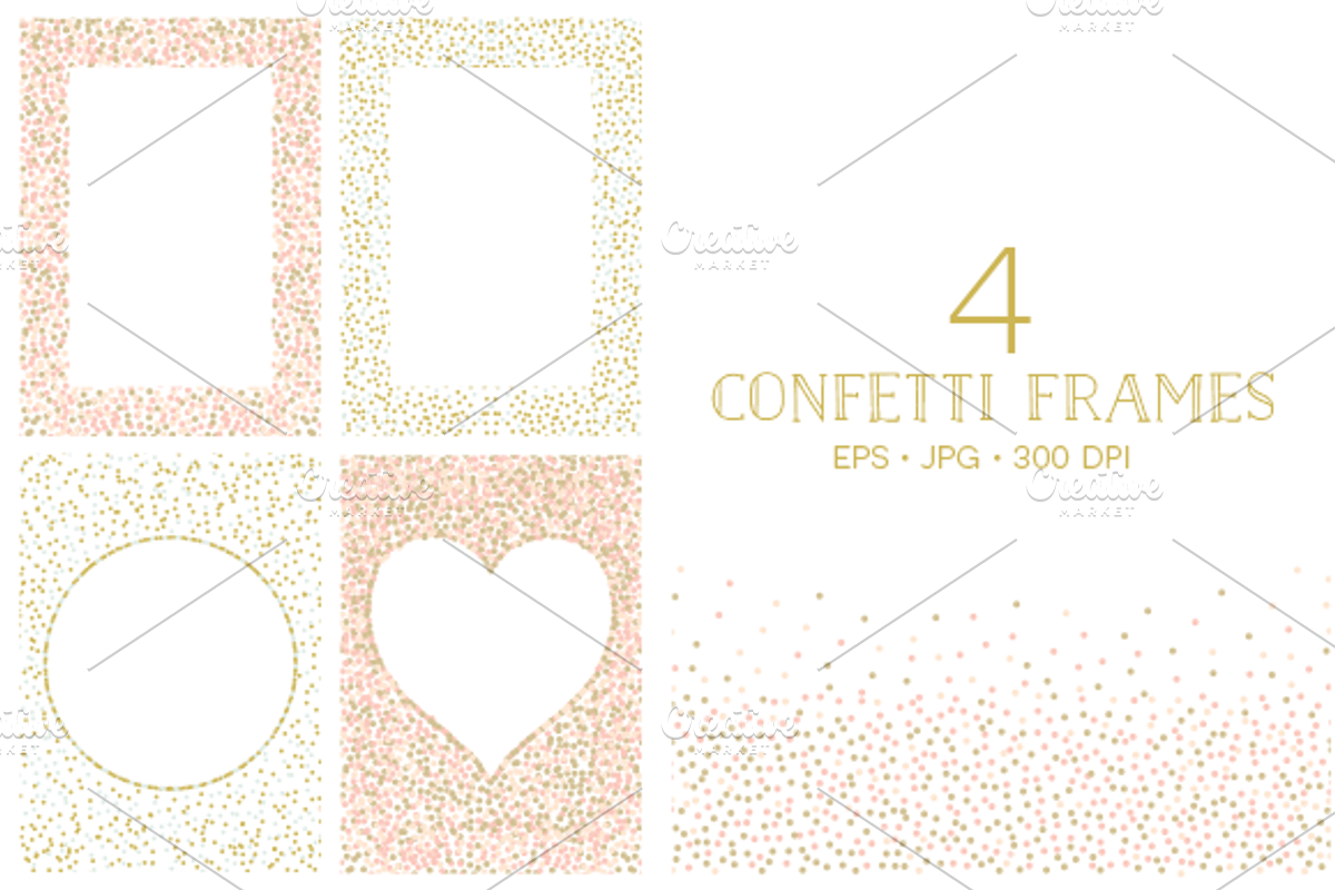Confetti Borders and Frames, a Texture Illustration by Pixejoo