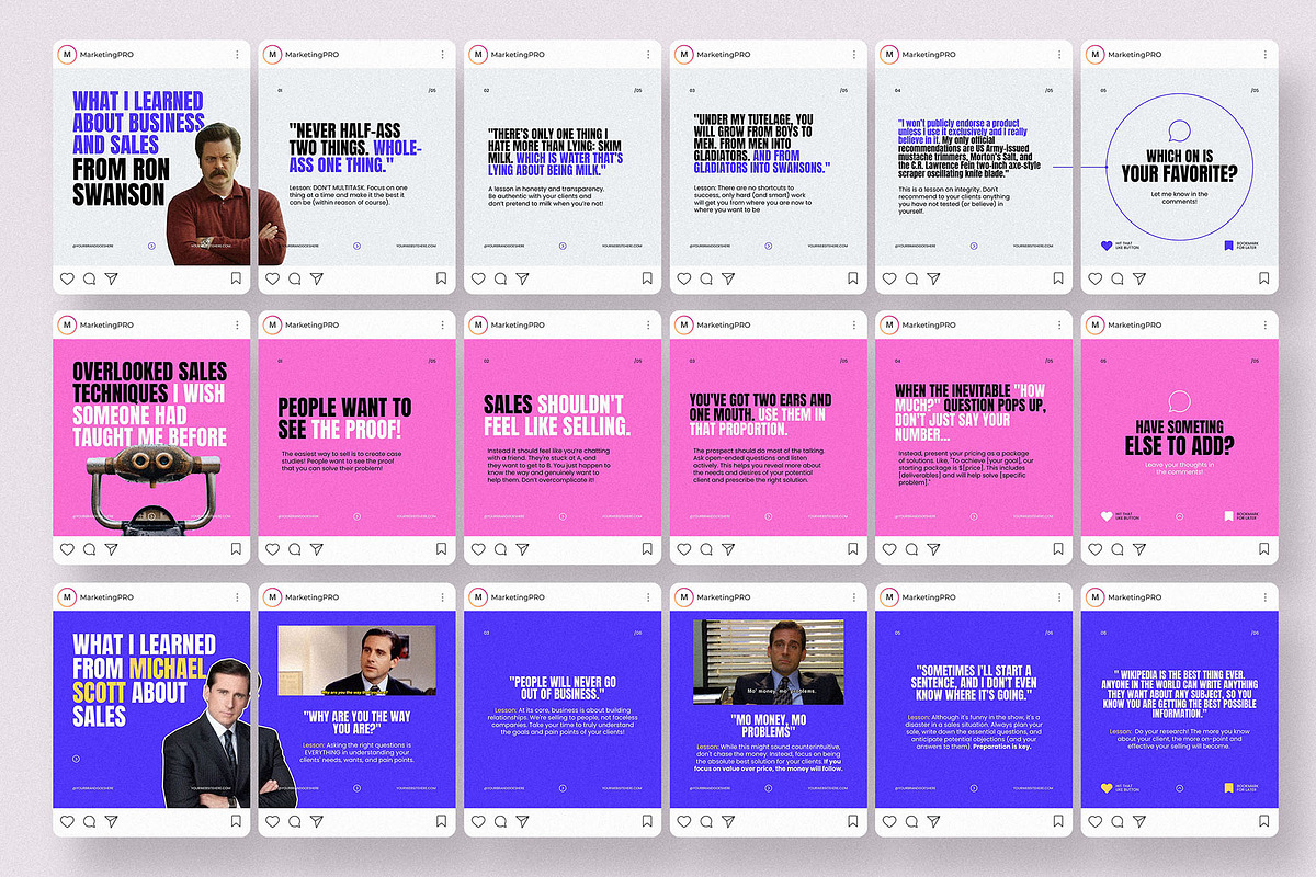 Sales & Marketing Insta Carousel, a Social Media Template by AndrewPixel
