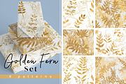 Golden Fern Set of 6 Seamless Patterns