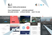 5 Email templates bundle VI, an Email Template by ThemesCode