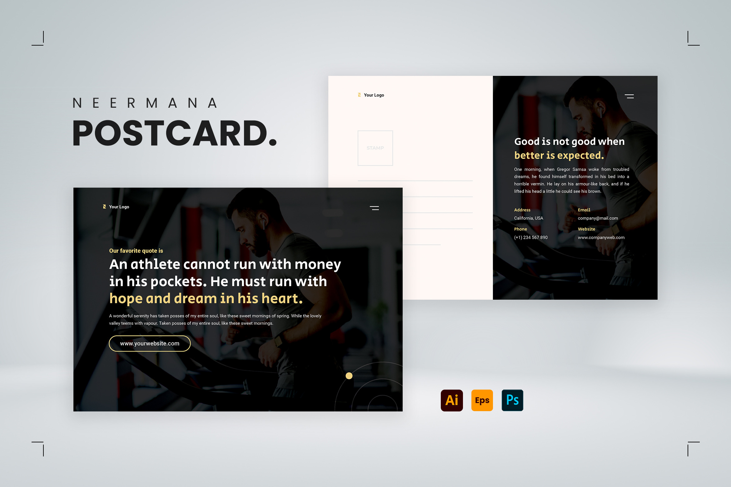Sport Postcard Template, a Stationery Template by Neermana