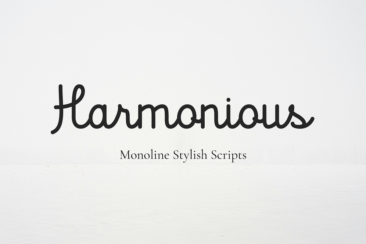 Harmonious - monoline stylish font