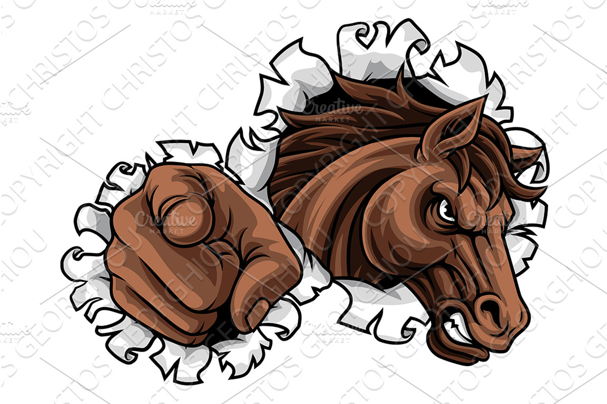 Horse Mustang Stallion Bronco Sports, a Sport Illustration by Christos ...