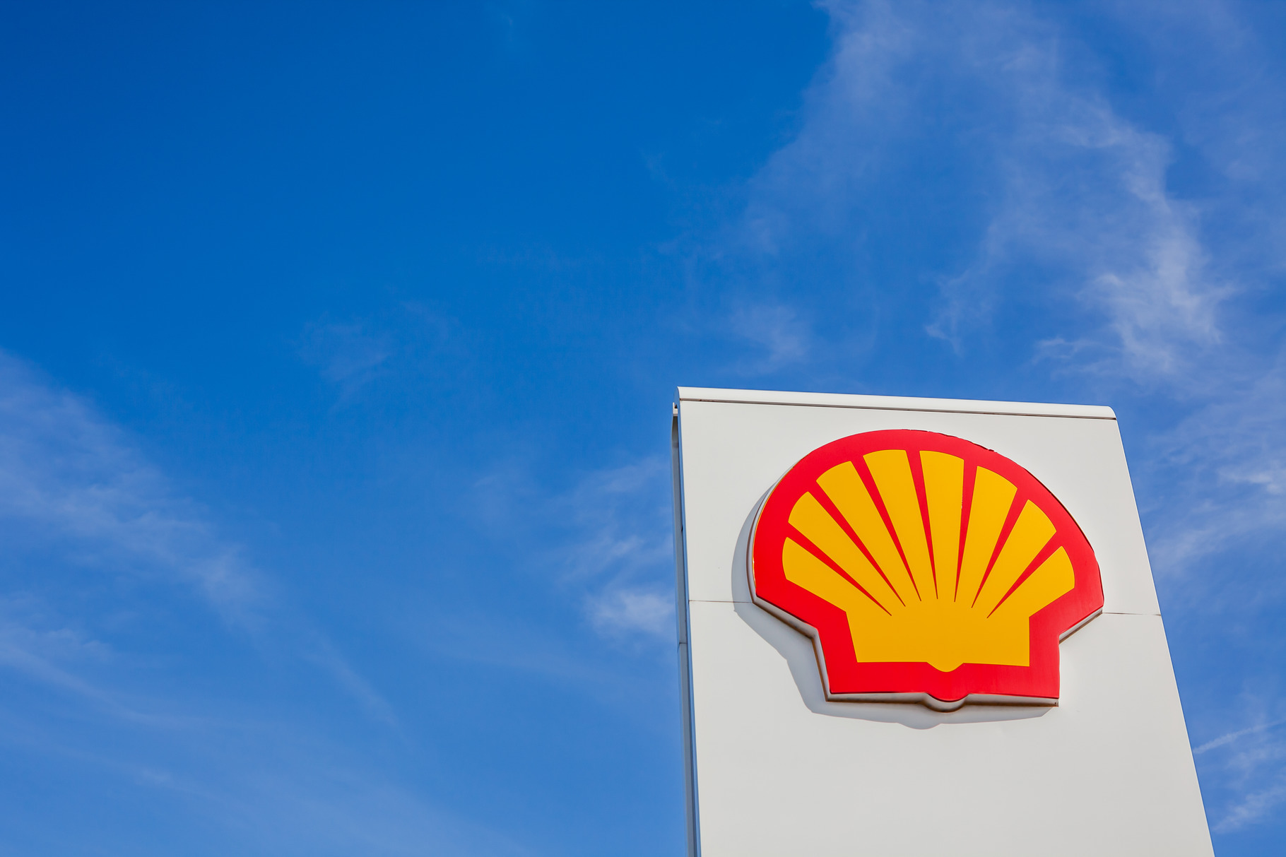 Shell company logo on its gas service station, a Transportation Photo ...