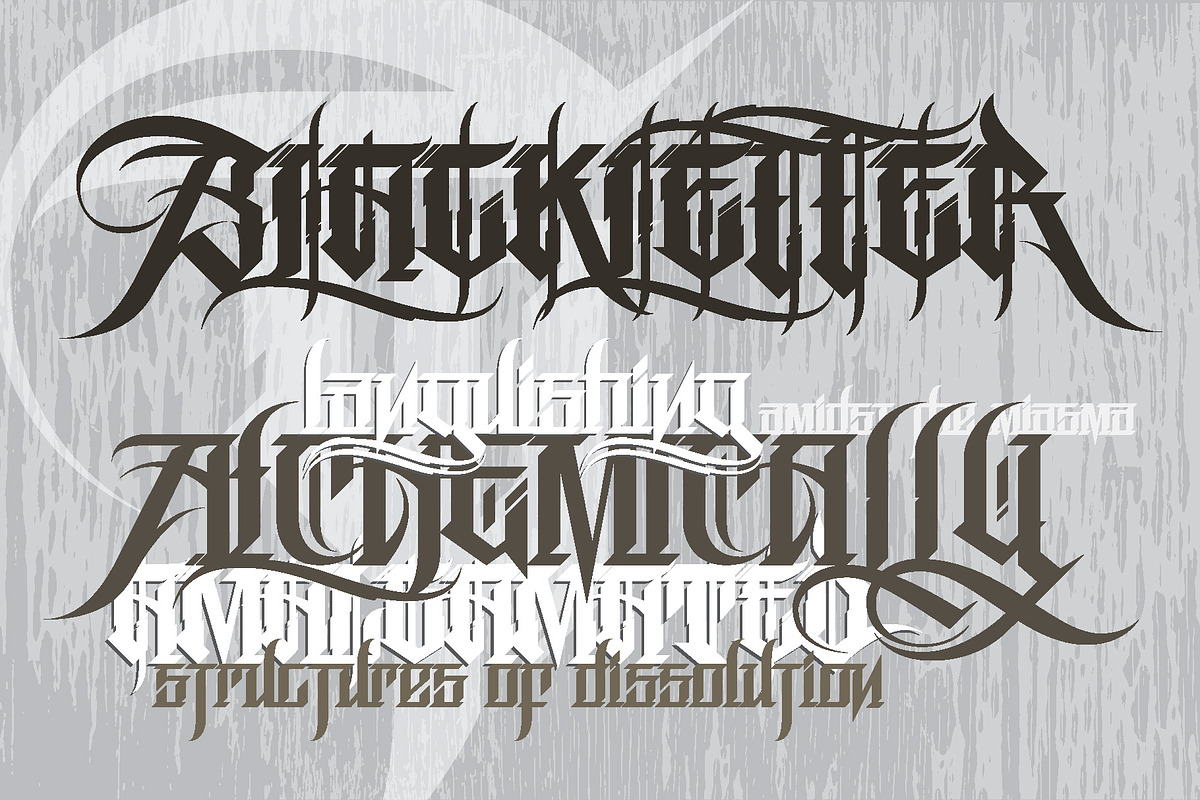 Rase Grimm - 3 Font Family, a Blackletter Font by Graffiti Fonts®