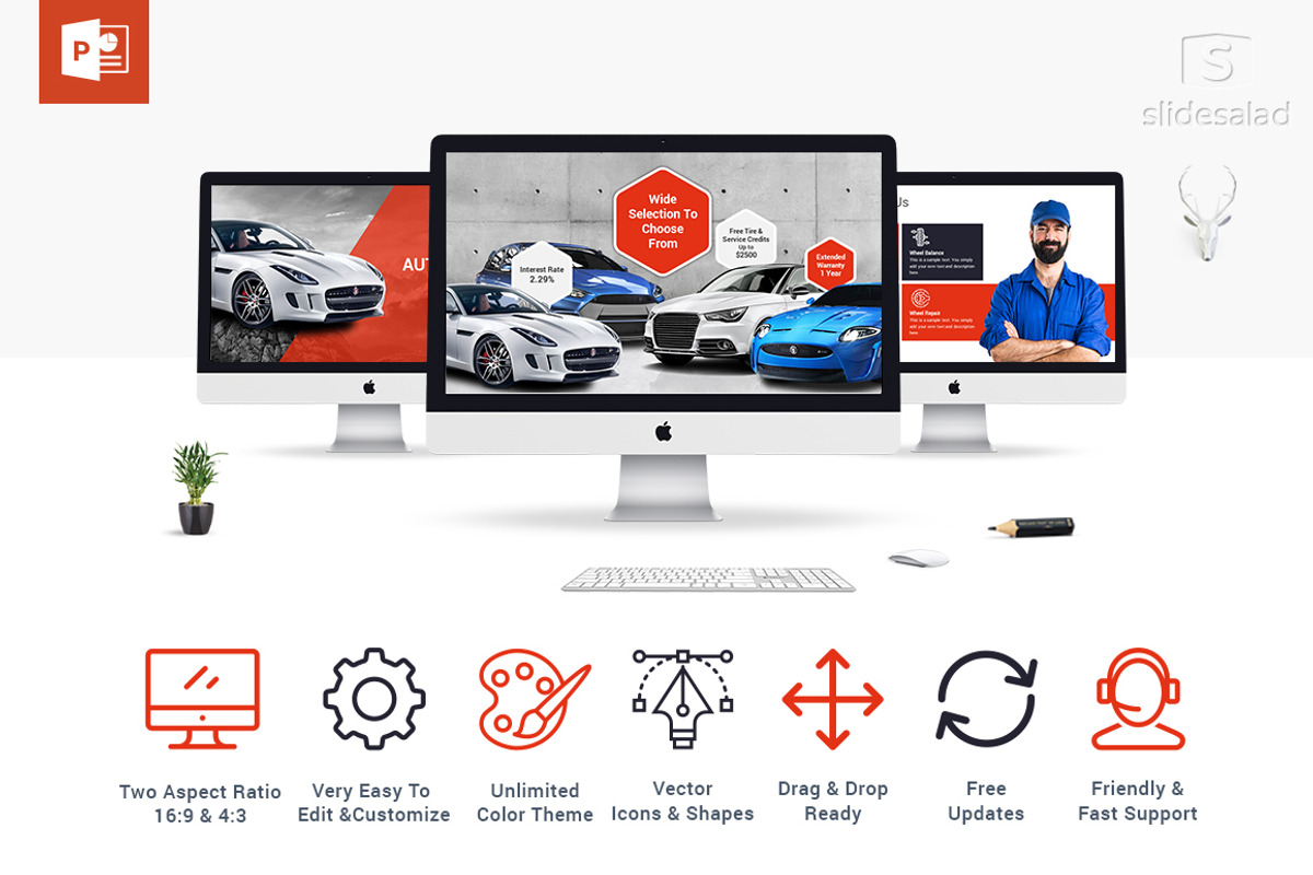 Top Automobile PowerPoint Templates, a Presentation Template by SlideSalad