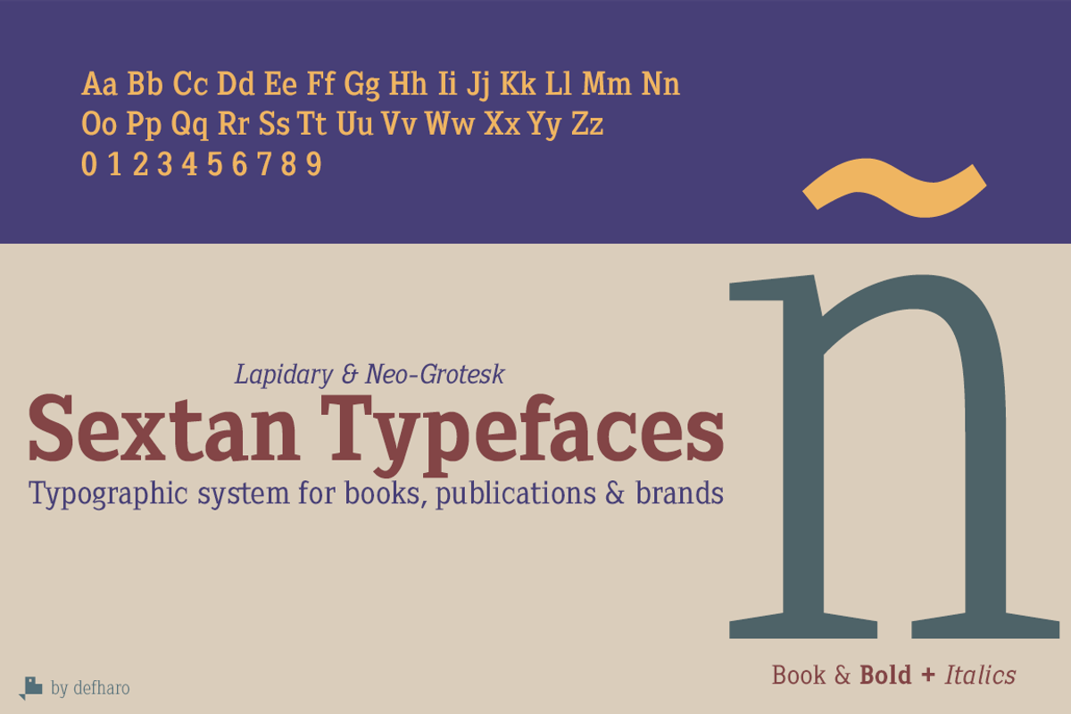 Sextan Serif -4 Fonts-, a Serif Font by deFharo