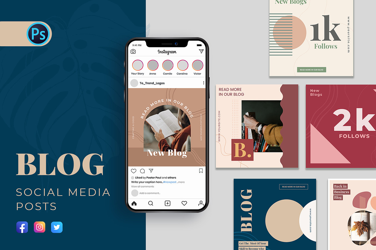 Blogging Social Media Template, a Social Media Template by VictorThemes